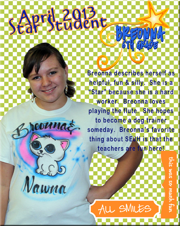 Springlake-Earth Junior High | April Star Students