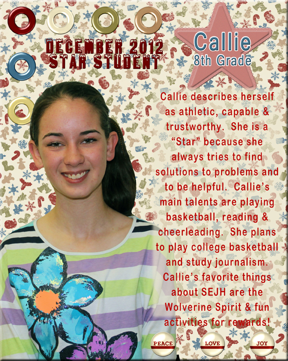 Springlake-Earth Junior High | December Star Students