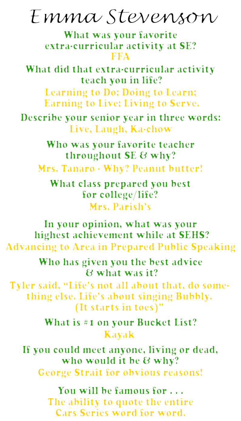 Springlake-Earth High School | Emma Stevenson