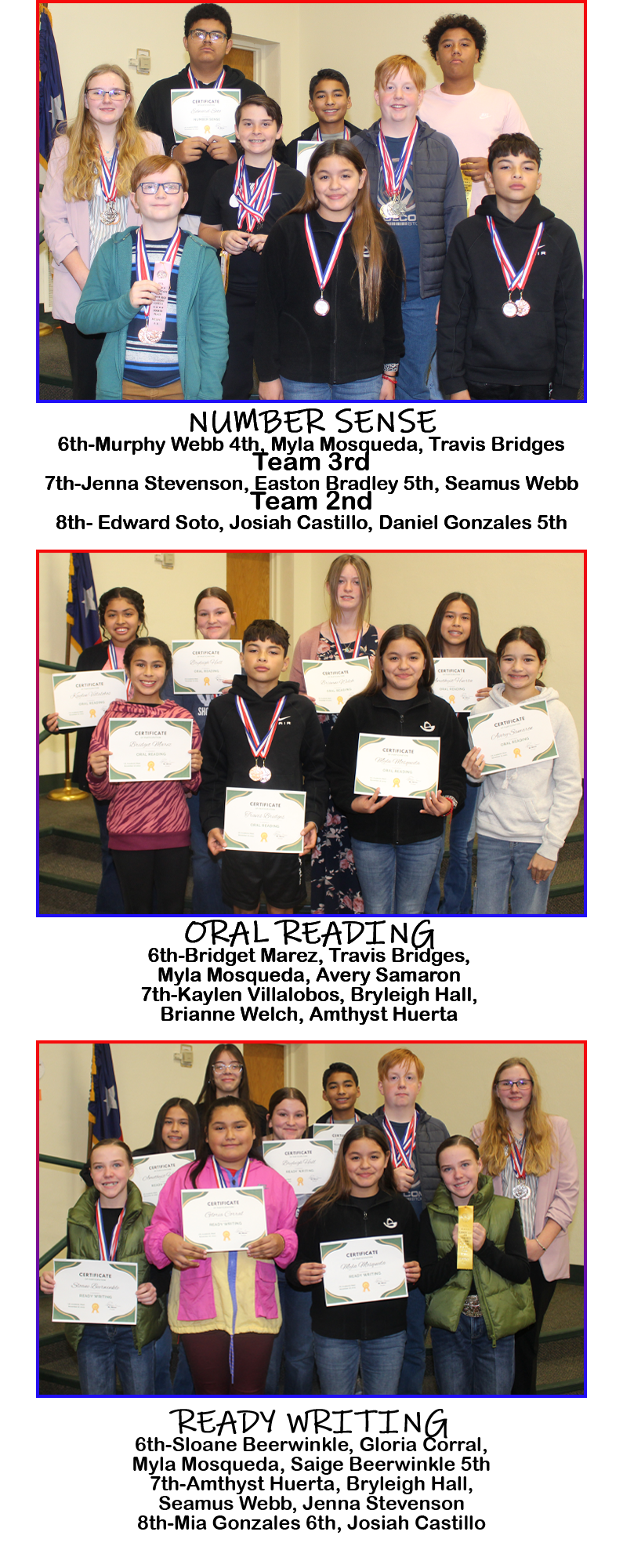 Springlake-Earth Junior High School | SEJH UIL Awards